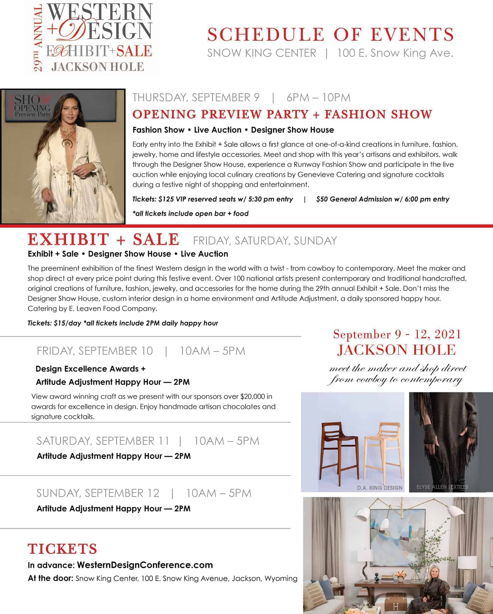 Events Schedule – Western Design Conference