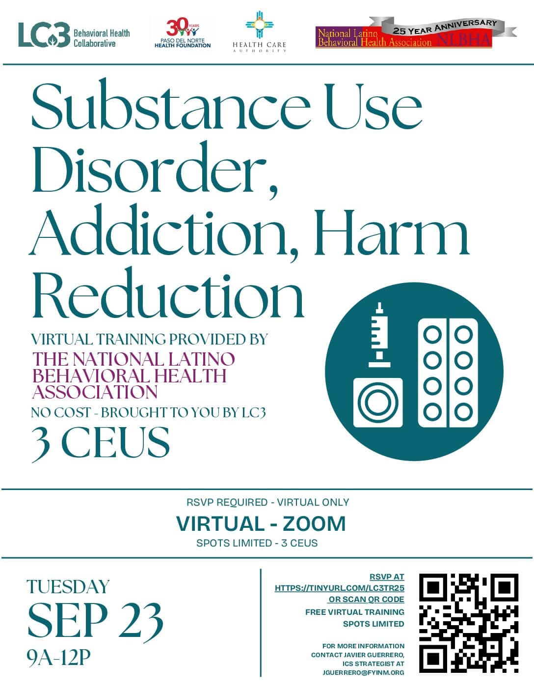 LC3 & NLBHA: Virtual Training – Substance Use Disorder, Addiction, Harm ...